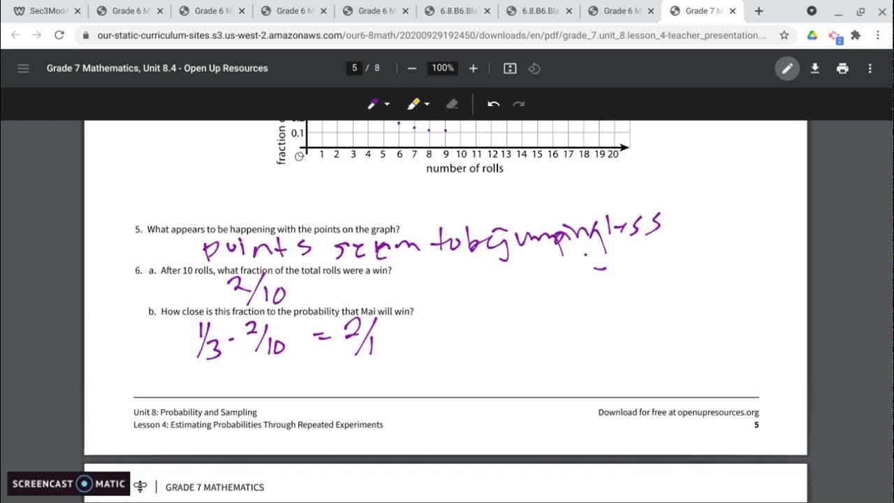 Week 31 7th Xcel 7.8.4 Estimating Probabilities Through Repeated Experiments - YouTube
