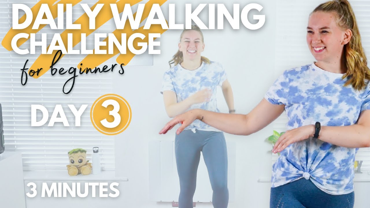 3 Minute Low Impact Walking Workout || DAY 3 Daily Walking Challenge ...