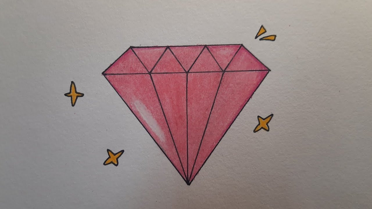 How to draw Dimond l How to paint Dimond using oil pastels l easy ...