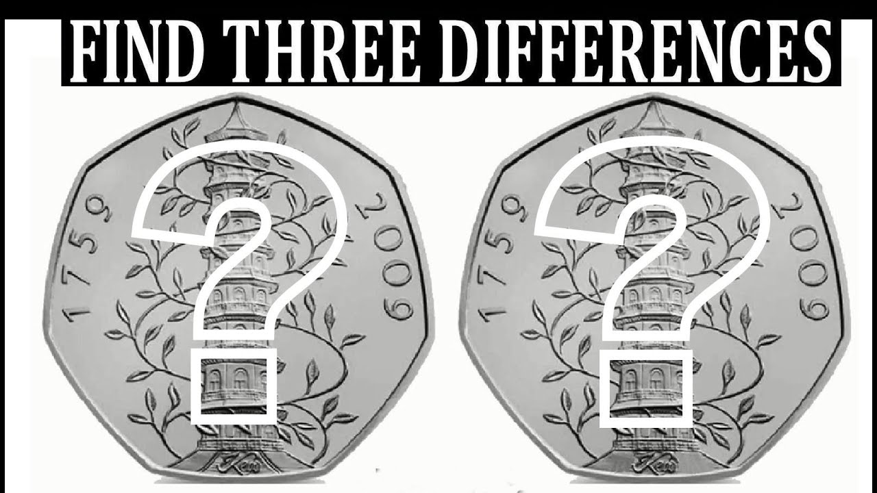 Spot The Three Differences On These Five Coins - YouTube