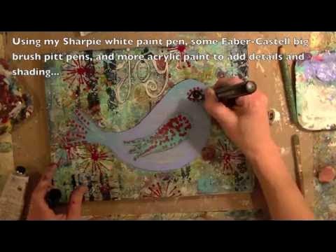 Mixed Media collage painting - YouTube