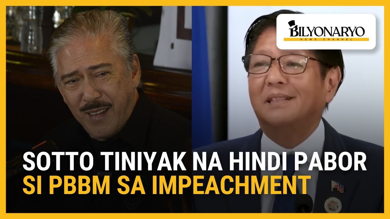 Tito Sotto tiniyak na hindi pabor si PBBM sa impeachment | Agenda - YouTube