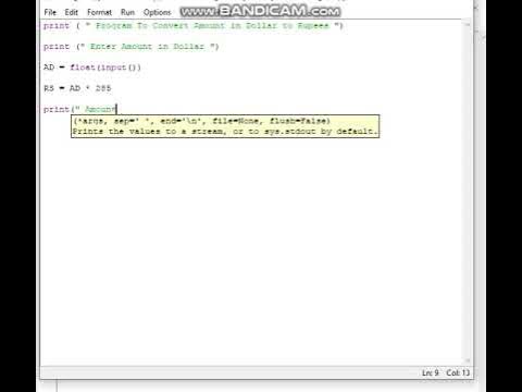Python-Program To Convert Amount in Dollar to Rupees - YouTube