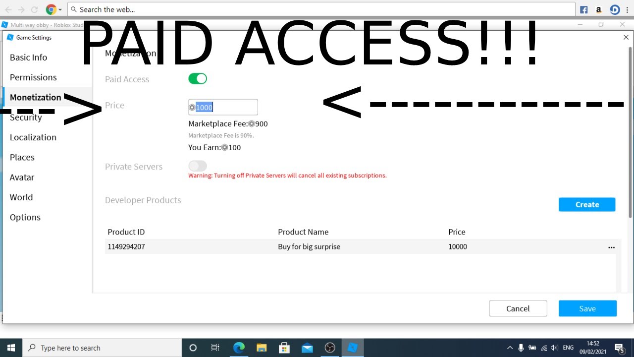 How to make your ROBLOX GAME PAID ACCESS!!!!!! - YouTube