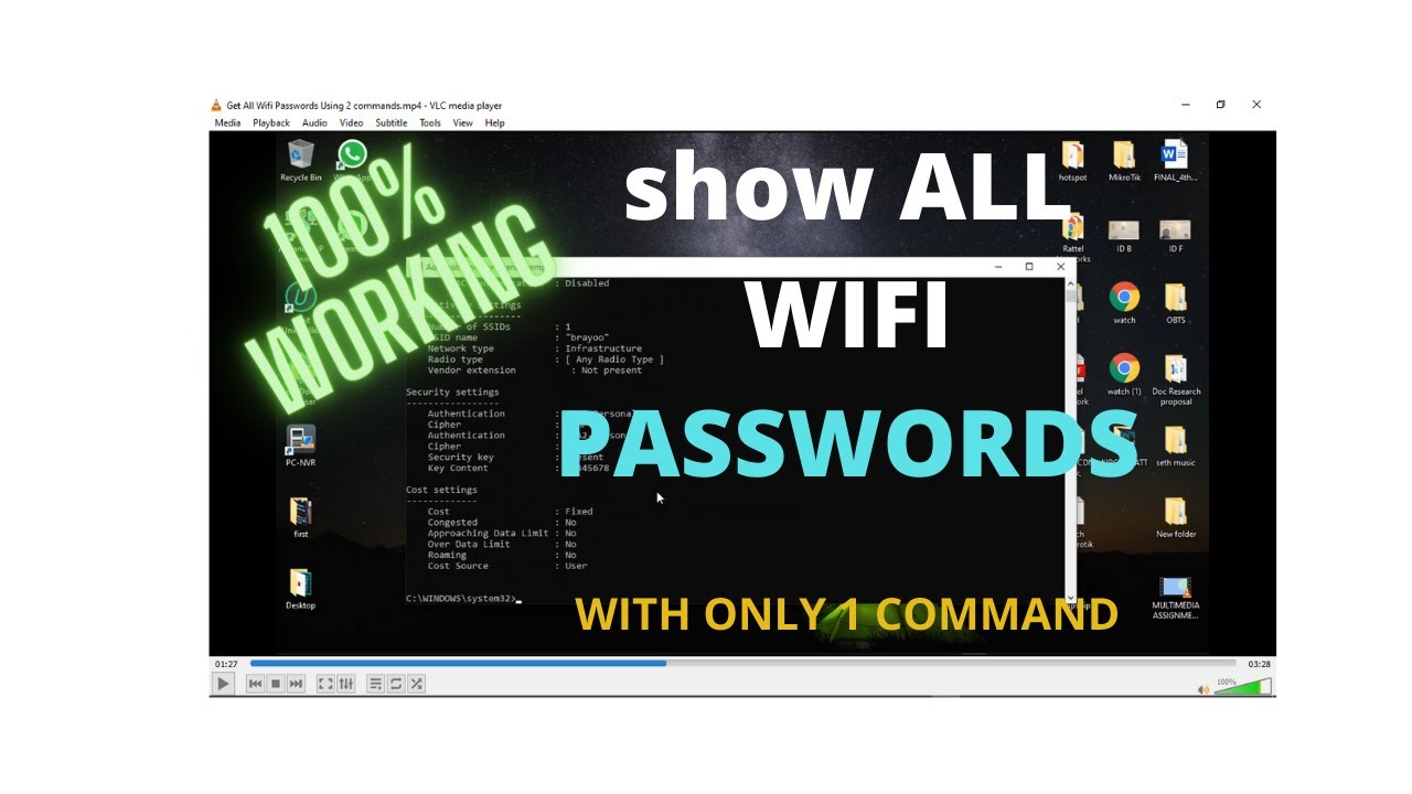 CMD : Find WIFI PASSWORDS With Only 1 command | Show all WI-FI ...