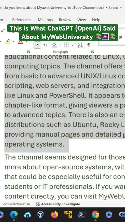 ChatGPT (OpenAI) Review on @MywebUniversity - YouTube