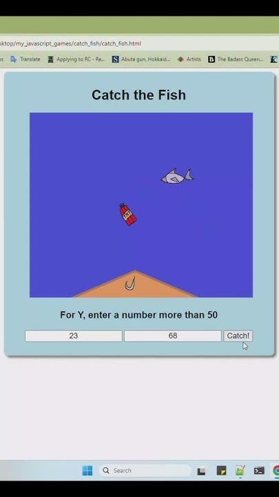 JavaScript Catch the Fish Game #javascript #javascriptgame - YouTube