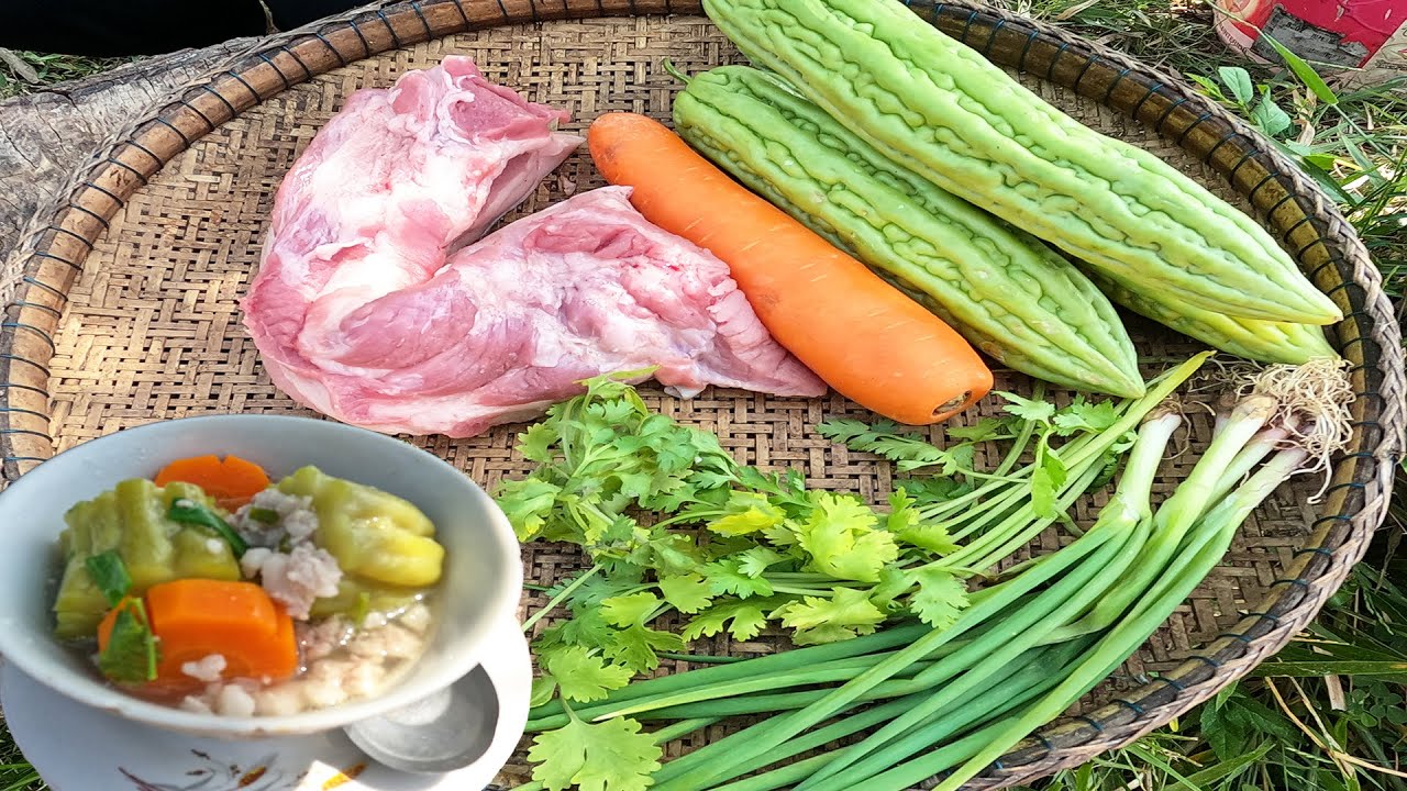 Pork Chop in Bitter gourd soup recipe, Rural cooking style Bitter gourd ...