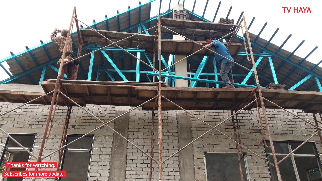 Cara Bina Rumah Banglo # Part 67. Cara pasang Perancar / Scaffolding - YouTube