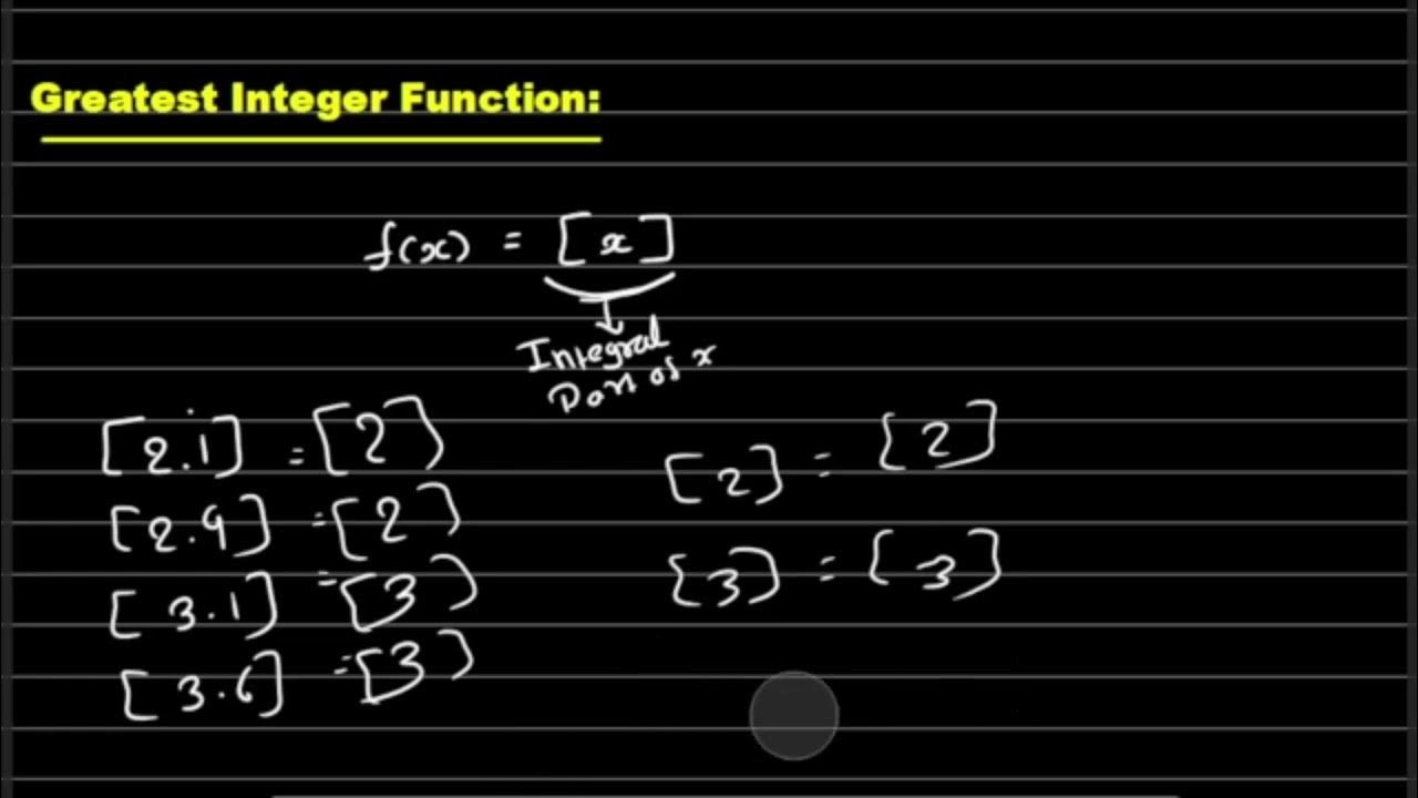 Greatest Integer Function - YouTube