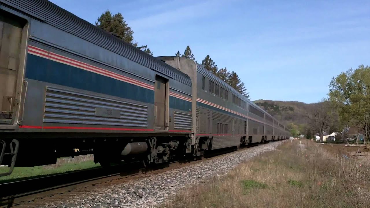 Amtrak 154 at Minnesota City, MN - YouTube