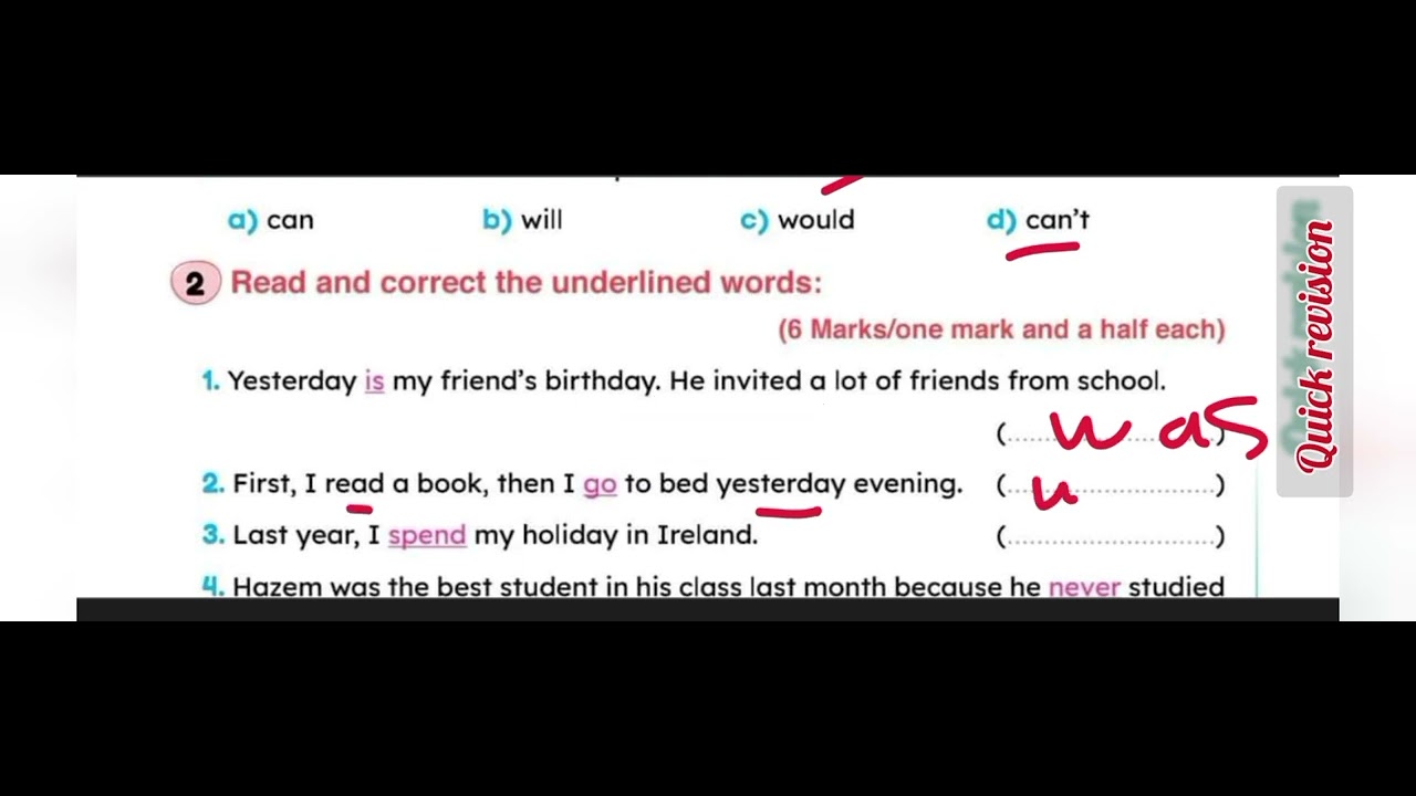 October Revision test on Hello beyond words prep1 part1 - YouTube