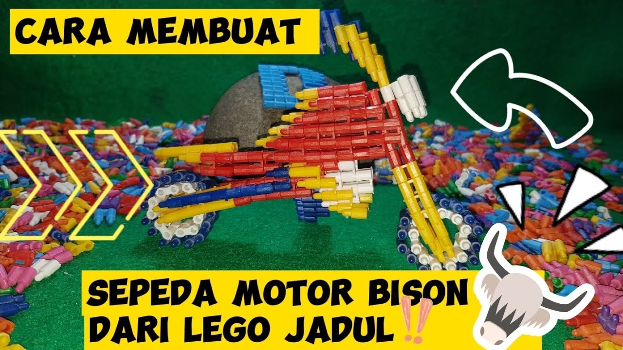 Cara merakit sepeda motor dari lego jadul - YouTube
