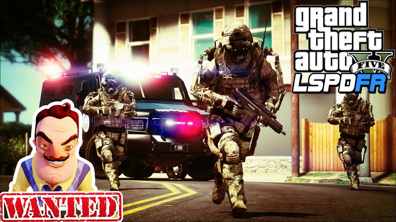 GTA 5 - LSPDFR Ep321 - Hello Neighbor's House Gets Raided by SWAT ...