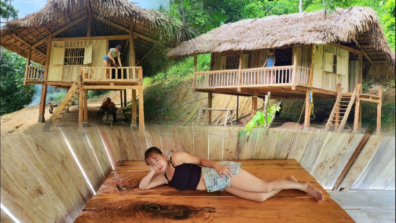 ATIMELAPSE: 30 days start and end of building a 2-storey wooden house ...