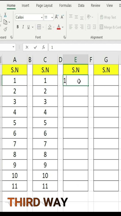#Shorts | Insert Serial Number in 4 Ways in Excel | Add Serial in Excel | #shorts | Serial ...