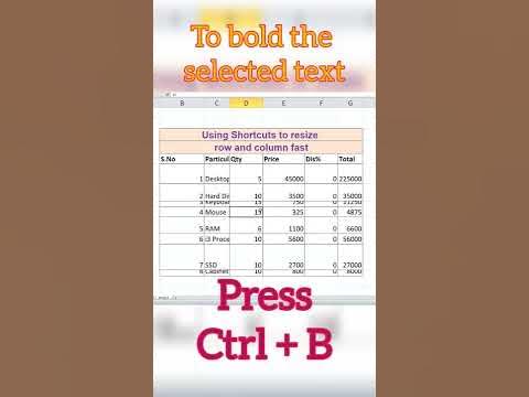 Format excel sheet using shortcuts | to resize row and column | set border | format cells # ...