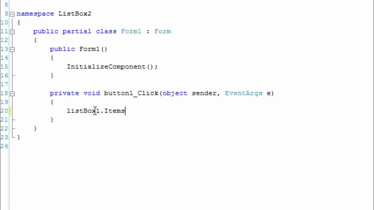 Add and Remove Items of a ListBox (C# .NET) - YouTube