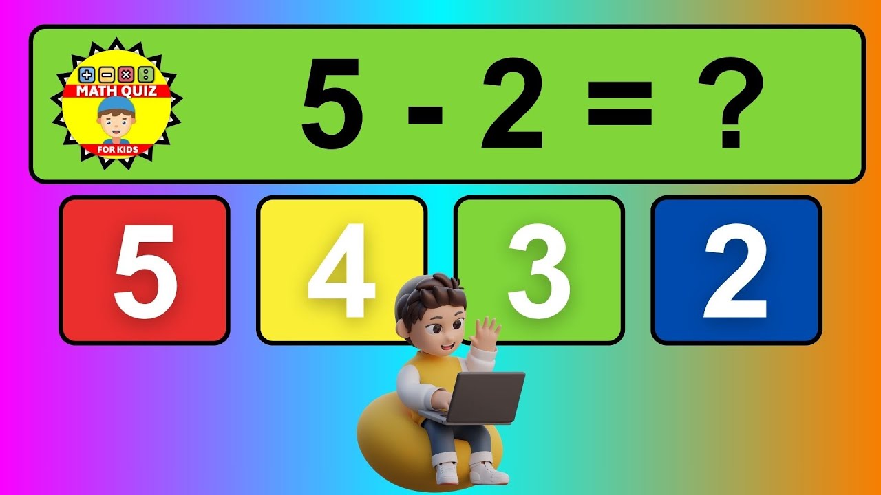 20 One Digit Subtraction Quiz | Math Quiz for Kids - YouTube