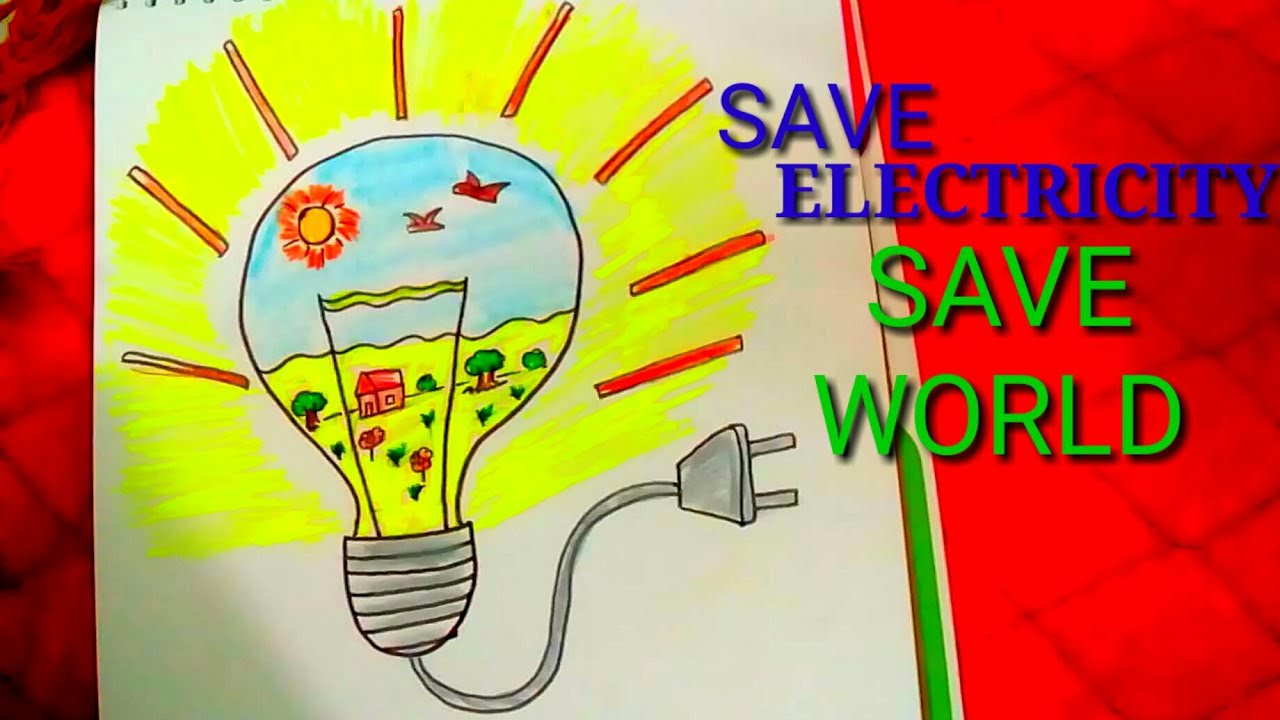 How easy to draw SAVE ENERGY SAVE WORLD || Easy and step by step. - YouTube