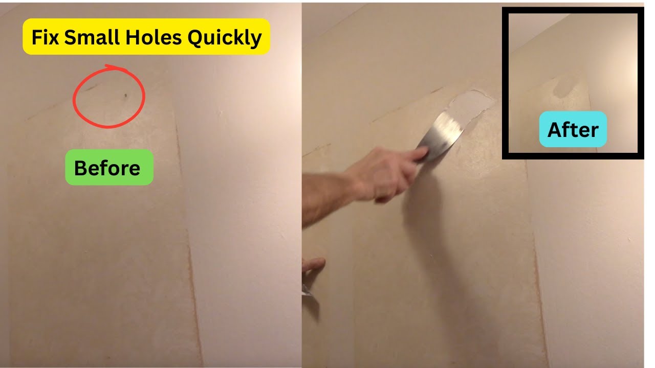 How To Fix Small Holes In Drywall - YouTube