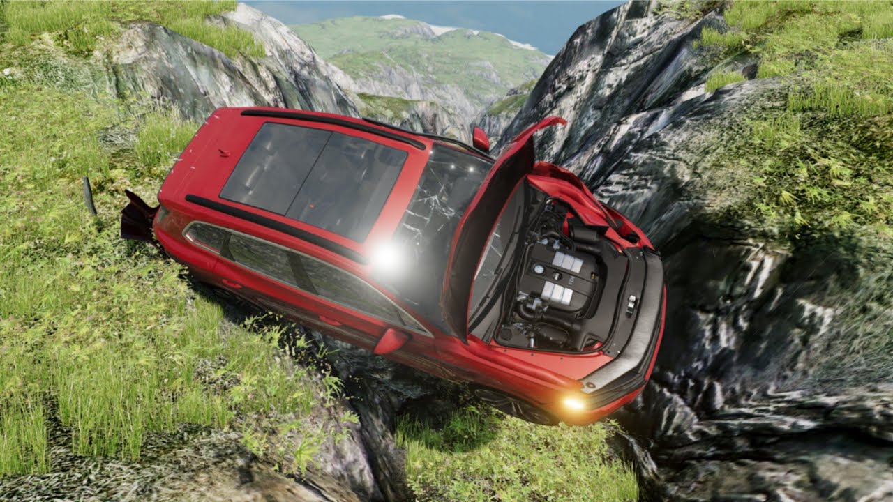 Realistic Cliff Drops - BeamNG Drive - YouTube