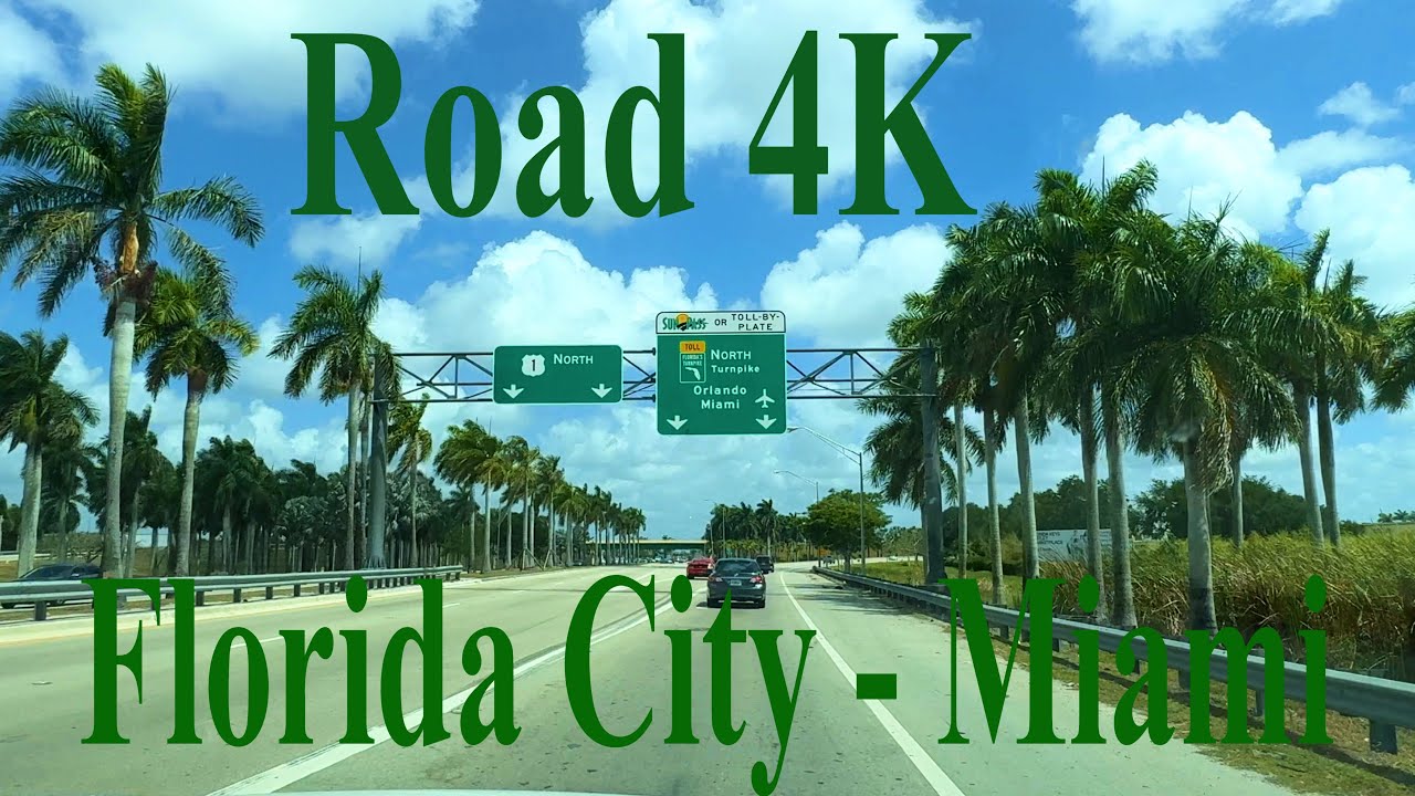 4K Road Florida City - Miami - YouTube