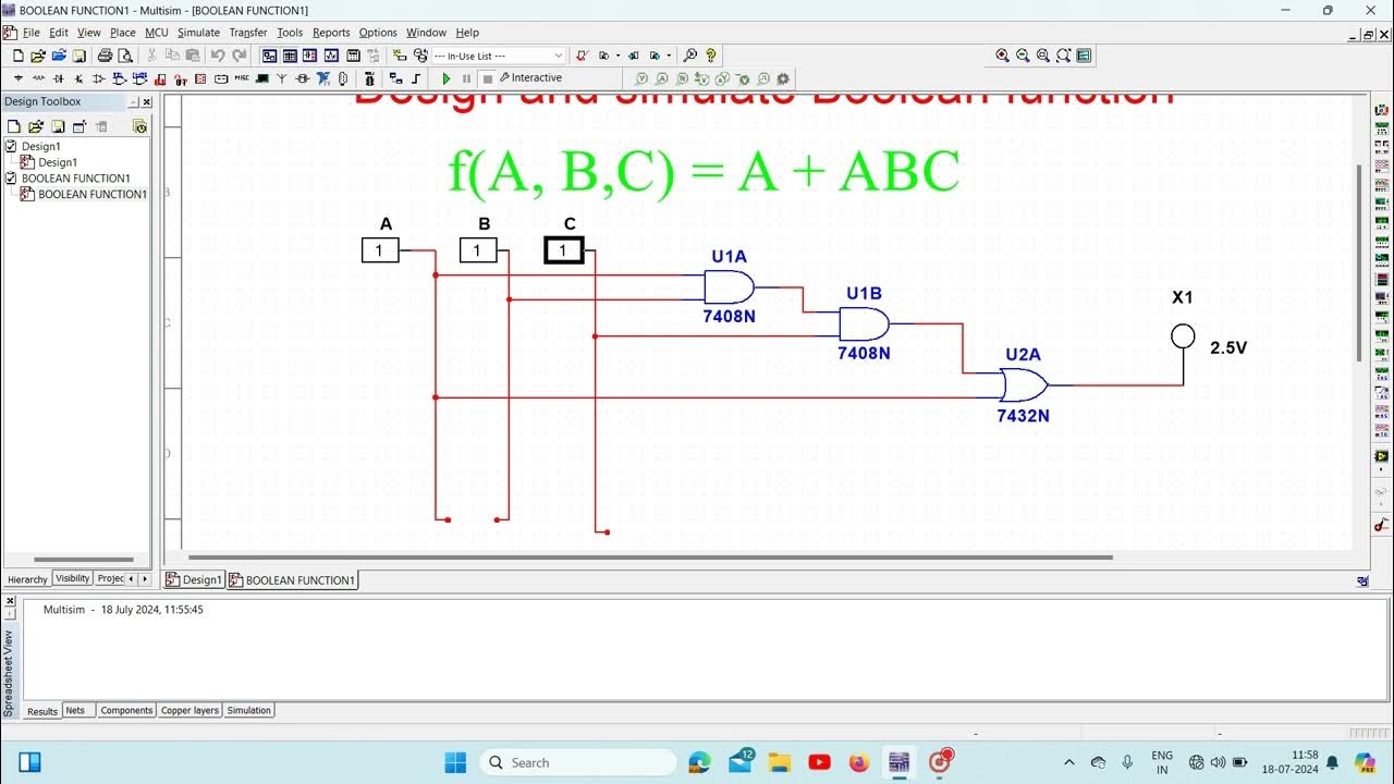 Verify Boolean function using logic gate - YouTube
