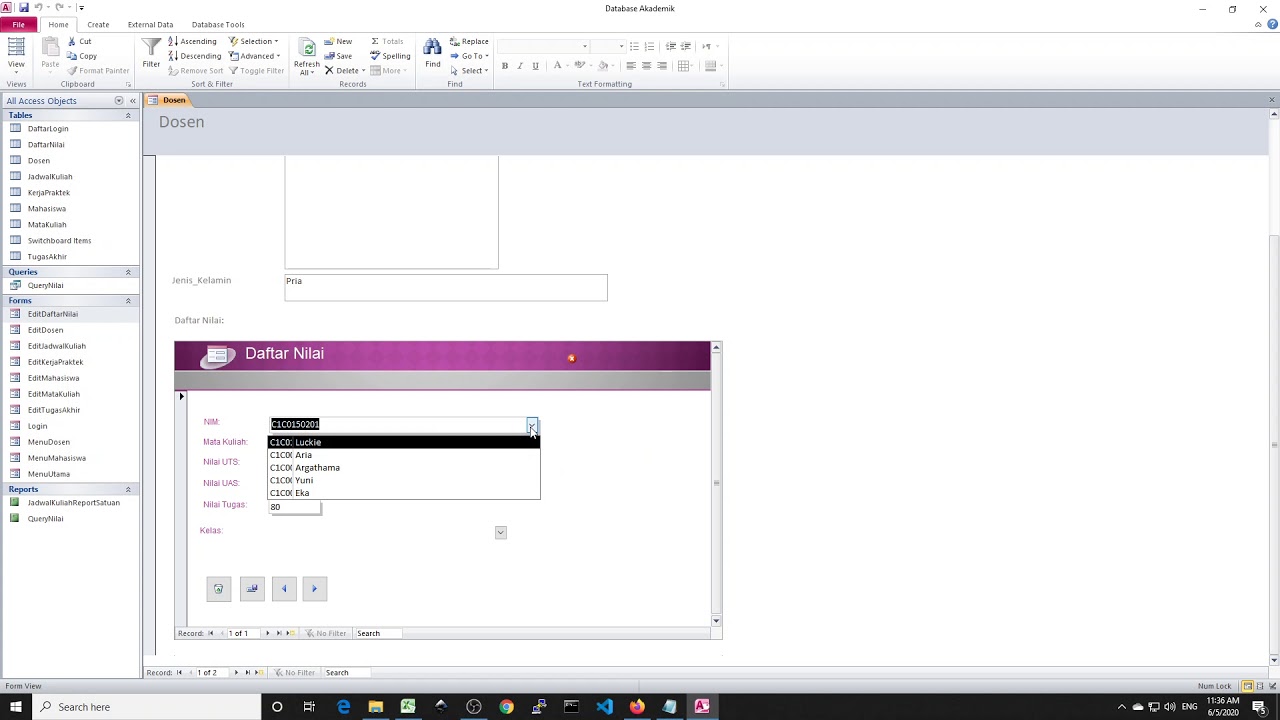 Materi Access After Mid - Pertemuan Ke 6 - Finalisasi Aplikasi Akademik ...