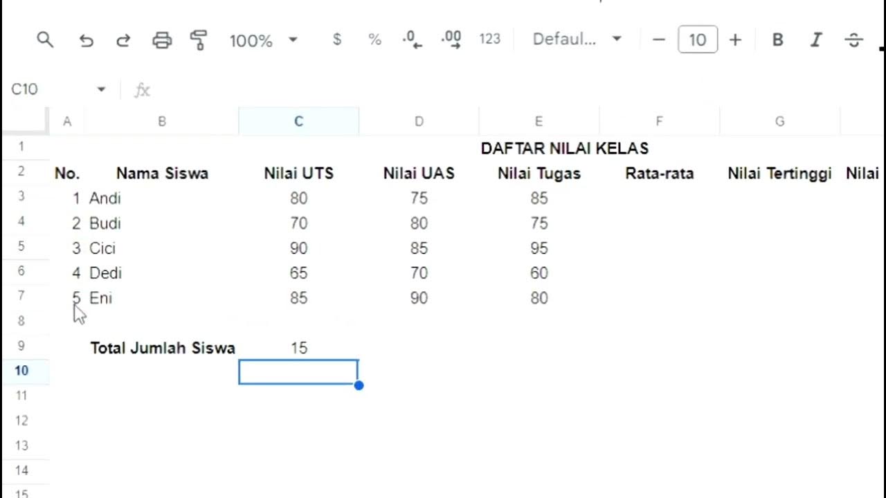 SPREADSHEET: Tutorial rumus dasar "SUM" dan "AVERAGE" - YouTube