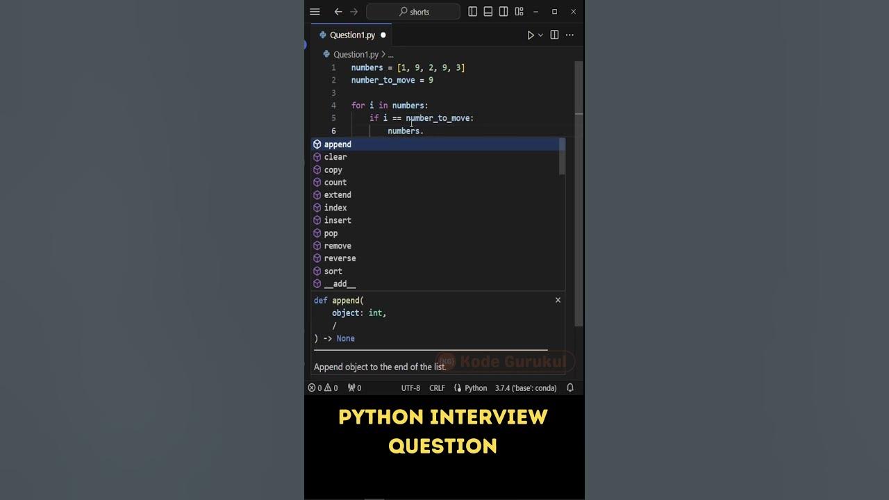 Python INTERVIEW QUESTION that is EASY but TRICKY. #pythonprogramming #apnacollege - YouTube