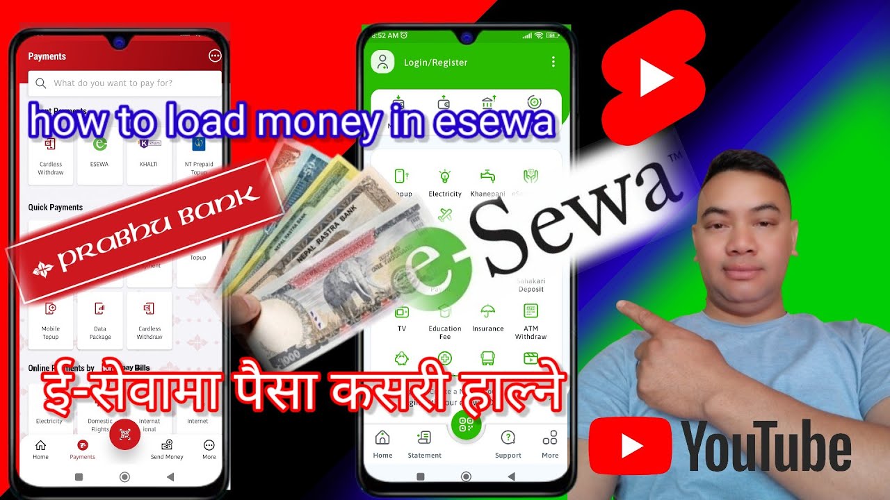 how to load money in esewa, esewa ma kasari paisa halne ! prabhu bank ...