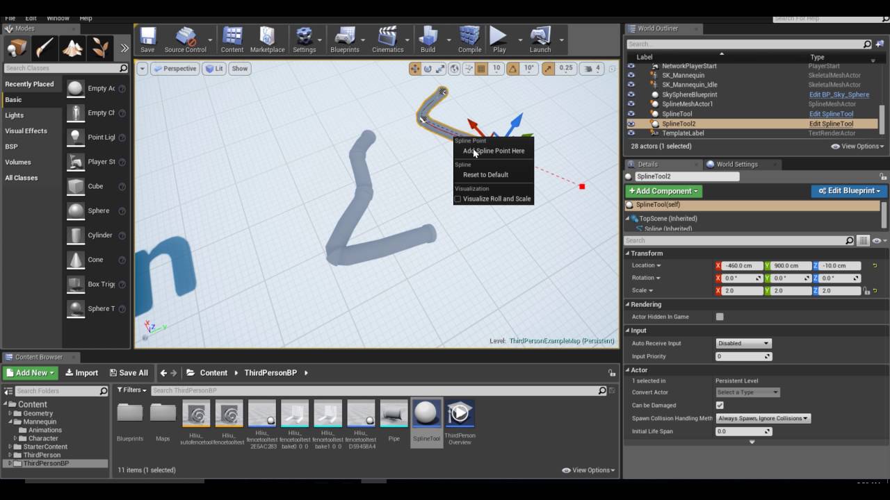 Unreal Spline Tool - YouTube