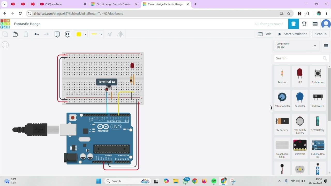 Menyalakan/mematikan LED dengan push button dan menahannya (Dasar Mikrokontroller) - YouTube