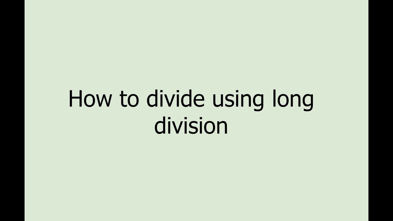 How To Divide Large Numbers With Long Division YouTube How To Divide Large Numbers With Long Division YouTube