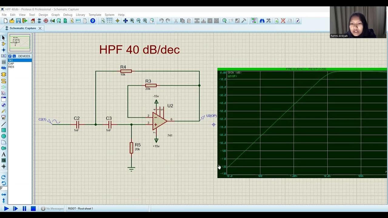 Prak. Elektronika [Modul 4] - Simulasi Rangkaian HPF +40 dB - YouTube