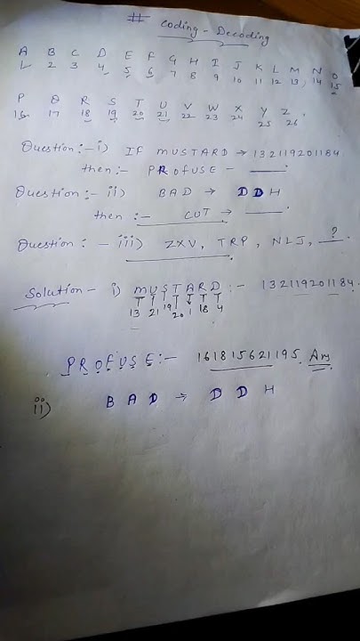 Coding Decoding Problem Solving In One Min Rohitfoji129 Youtube