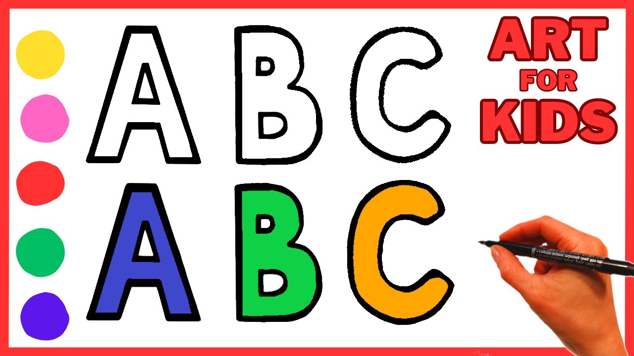 ABC Drawing and Learning for Kids | How to Draw the Letters A B C - YouTube