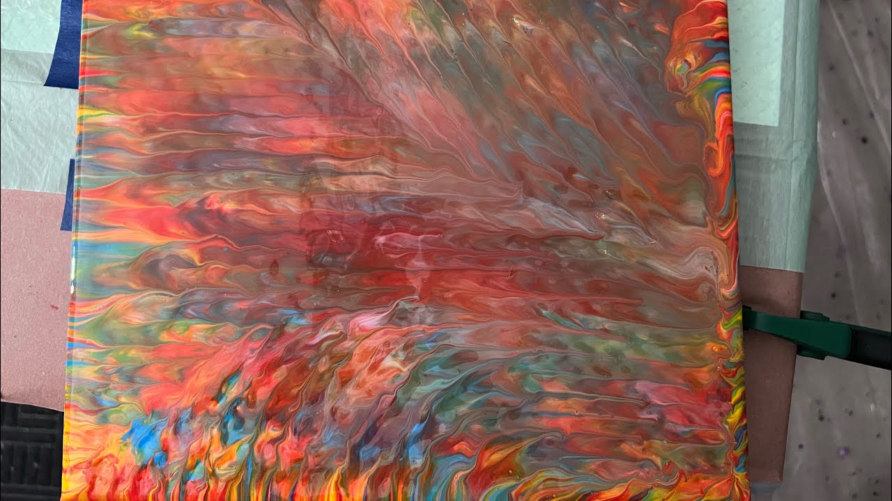 Smash/Dip acrylic painting using bright colors - YouTube