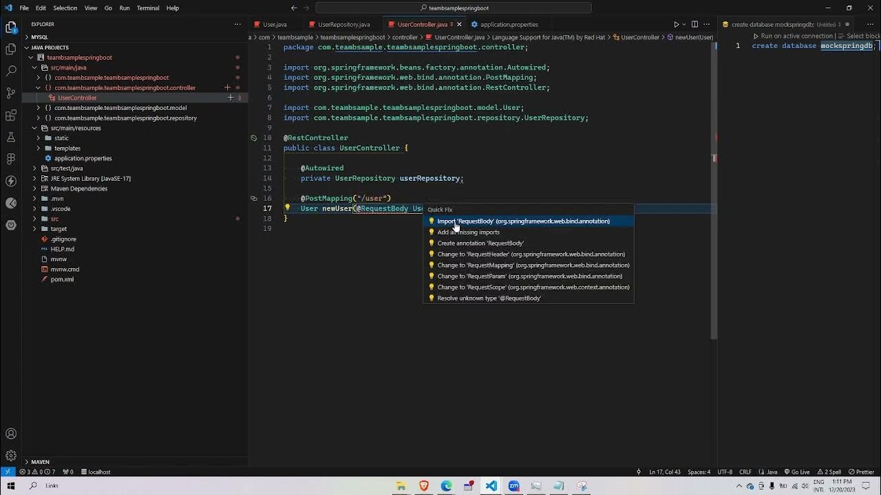 React Vite, Mysql and Springboot Set Up in Vscode Bonus part (Test API ...
