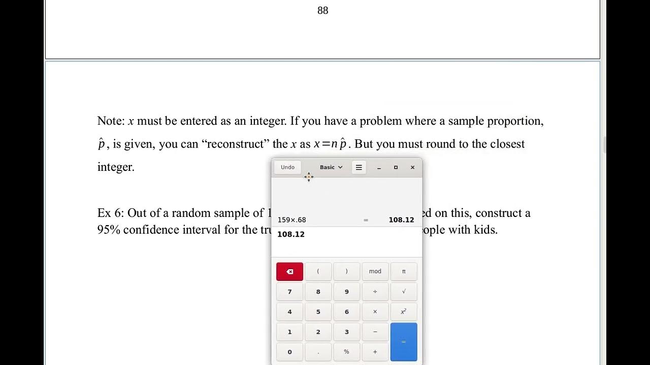 Chapter 8 Section 2 Z Estimate of Proportion - YouTube