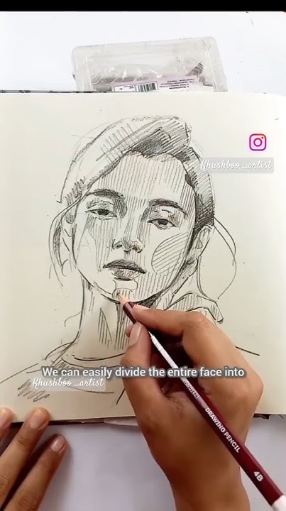 How to draw Face sketch/ face tutorial/ Step by step sketch/ easy face ...
