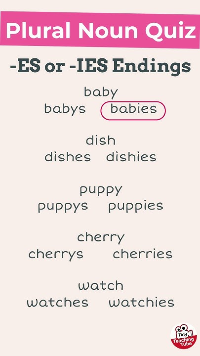 plural nouns quiz - es or -ies endings - YouTube