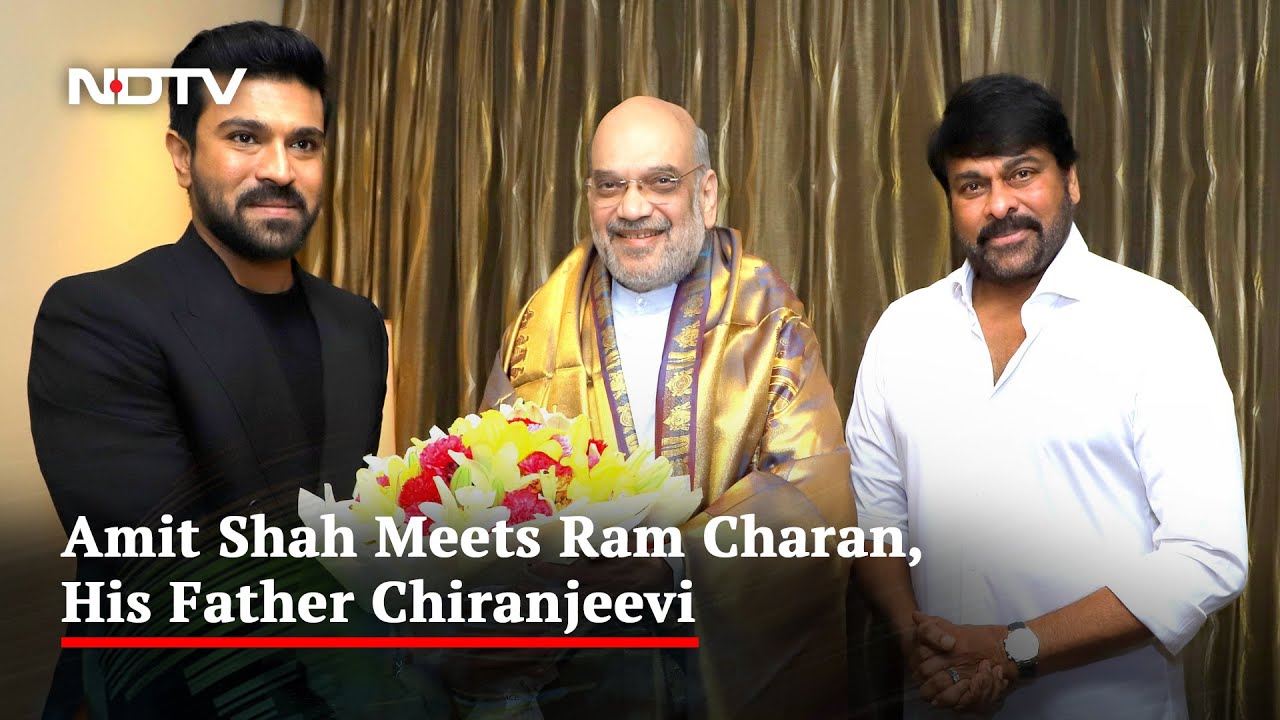 Amit Shah Meets Ram Charan, Chiranjeevi After Naatu Naatu Oscars Win ...