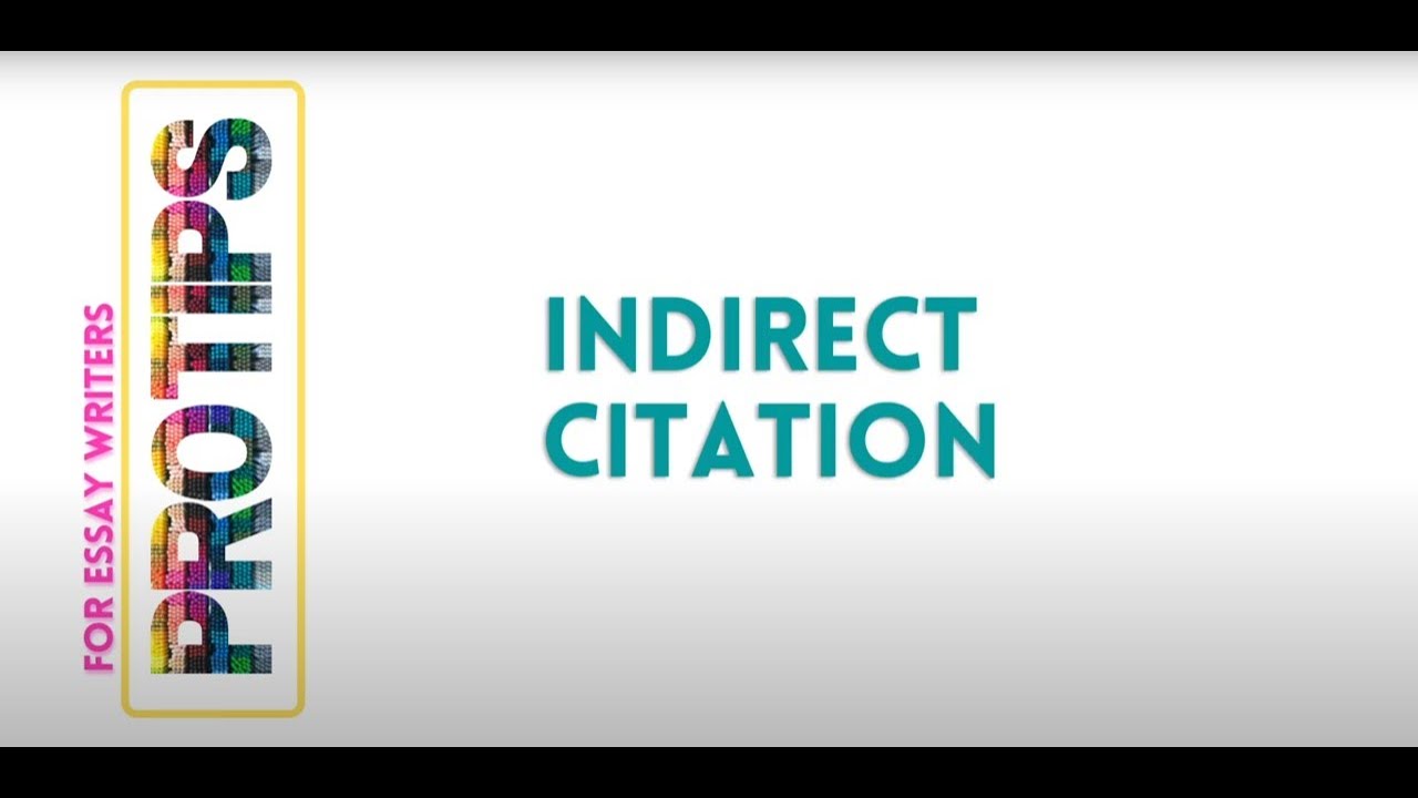 Indirect Citation - YouTube