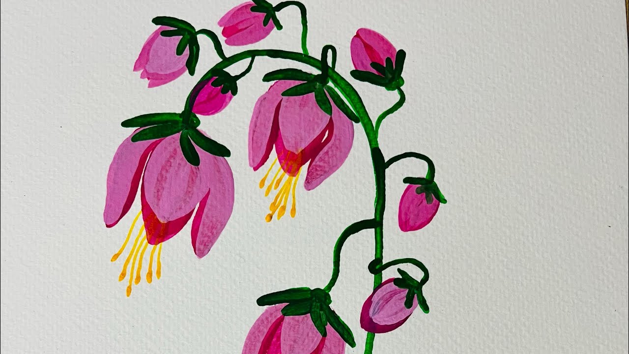 💫 Easy flower painting | Beautiful pink blooms - YouTube