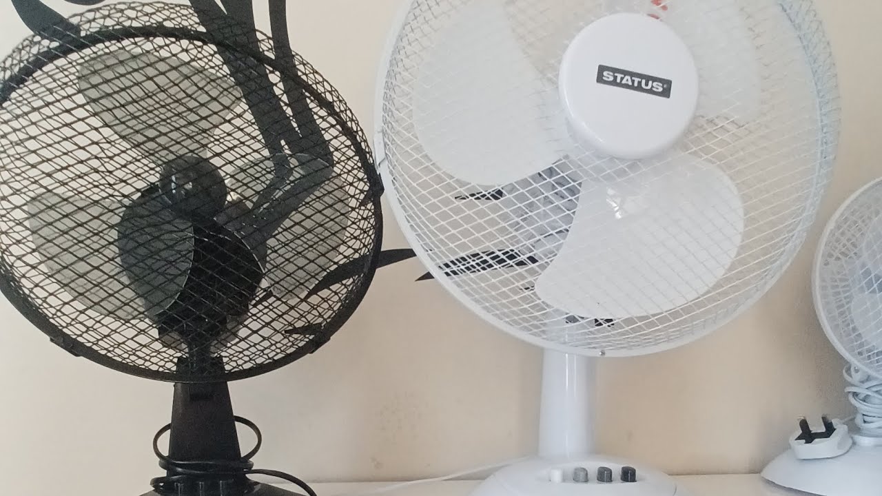 Status 12"desk fan VS Black pelonis desktop fan 9" - YouTube