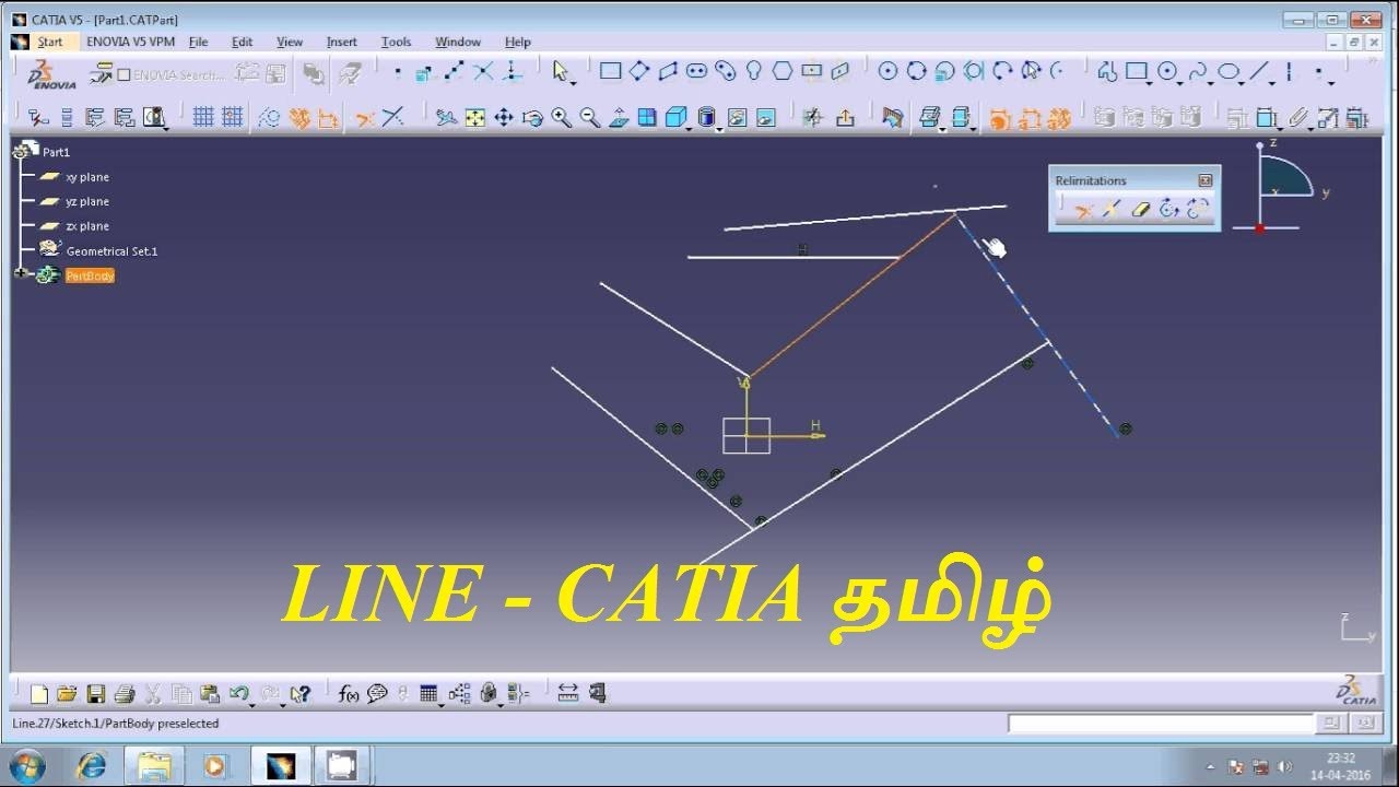 how to draw line by using line tool & profile tool - catia தமிழ் 😁 # ...
