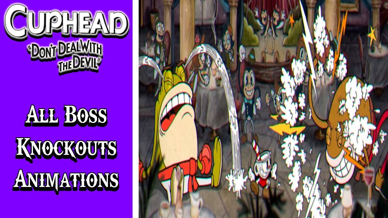 Cuphead - All Boss Knockout Animations - YouTube