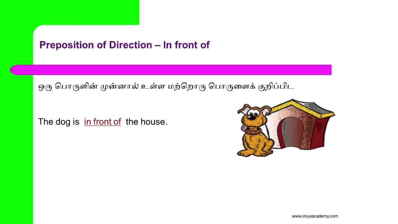 Preposition of Direction explained in Tamil by Iniya Academy - YouTube